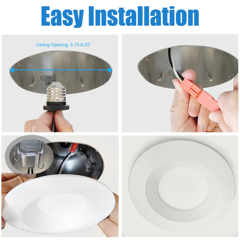 6Pack/12Pack 6 inch LED Can Lights Dimmable Recessed Retrofit Down ...