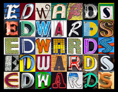 EDWARDS Name Poster featuring photos of actual sign letters | eBay