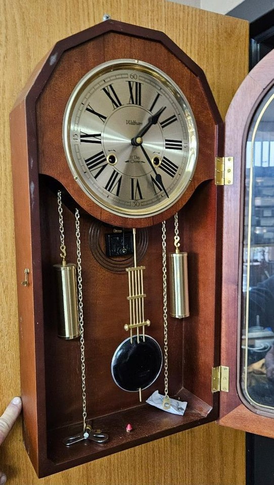 VINTAGE WALTHAM 31 DAY WINDING WALL CLOCK WITH CHIMES ! gr | eBay