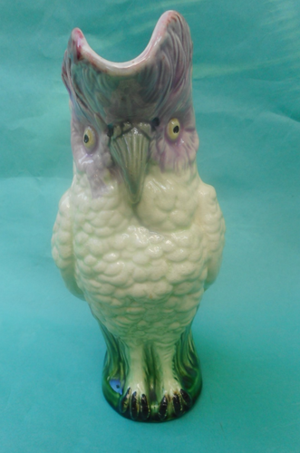 Small ANTIQUE MAJOLICA COCKATOO PITCHER | eBay