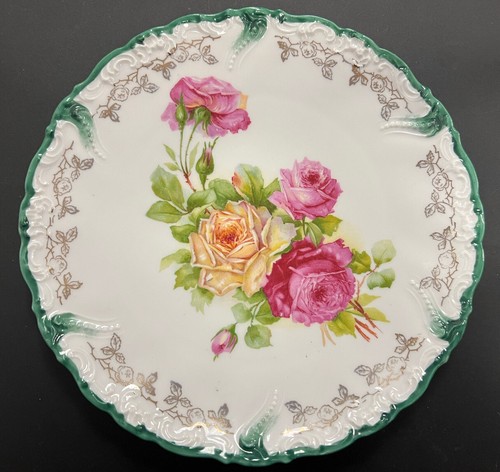 Vintage Welmar Germany Plate Pink Flowers 6" Ceramic Decorative Vintage ...