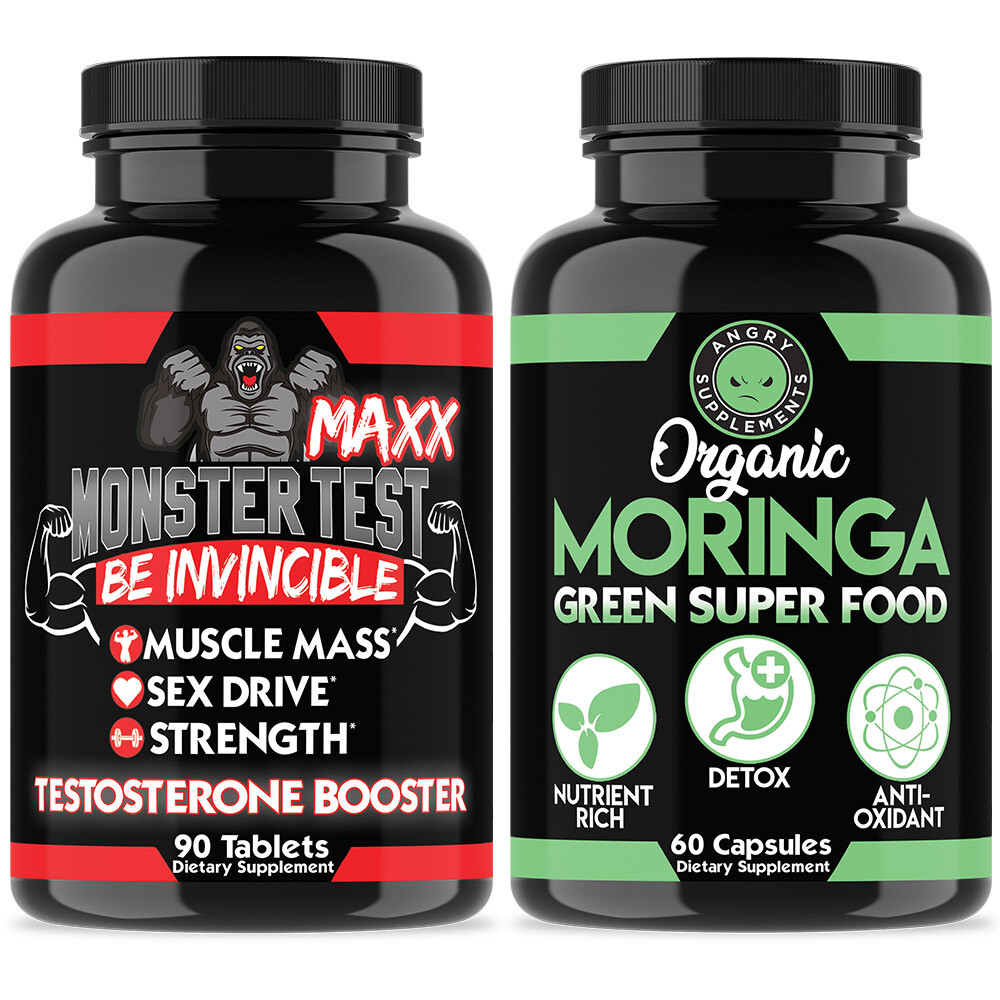 Potenciador de testosterona Monster Test Maxx y superalimento orgánico ...