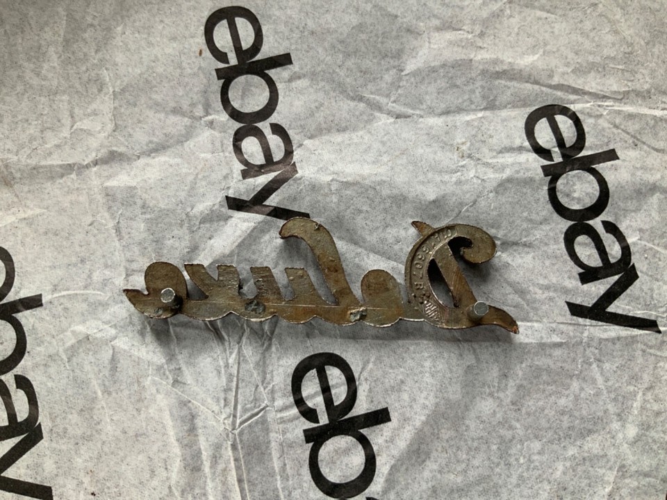 1940 Ford Deluxe hood side script emblem nameplate badge original OEM ...