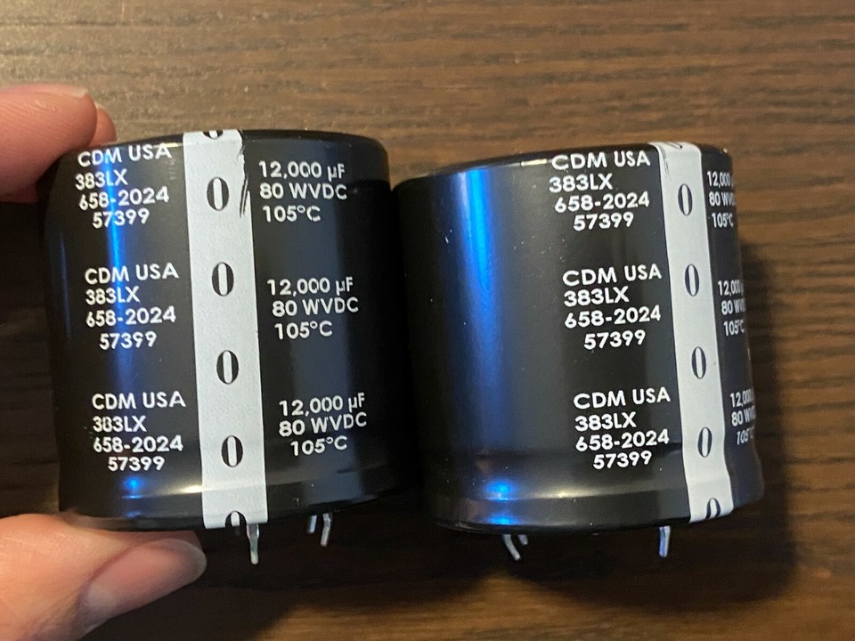 2 New 12000 uf 80v CDM Main Filter Capacitors for Sansui 9090DB EXACT ...