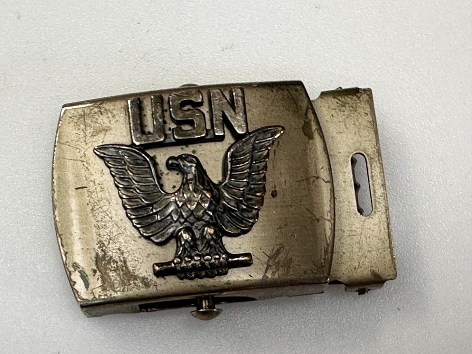 United States Navy Vietnam War Enlisted Naval Eagle Seal Two Tone Belt ...