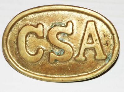 Vintage CSA Confederate Civil War Belt Buckle 1970s Replica Oval Gold ...