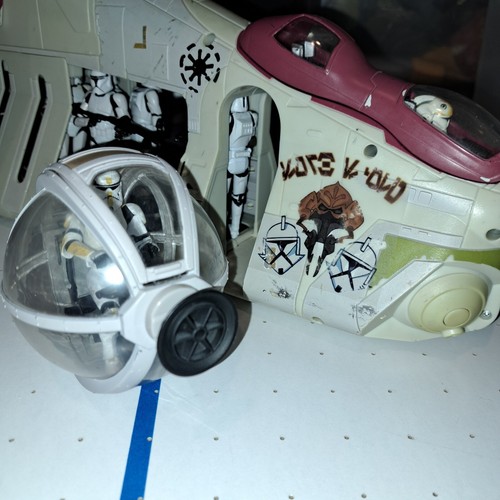 Star Wars Clone Wars Plo's Bros Gunship Decal set of 2 Clear Back Peel ...