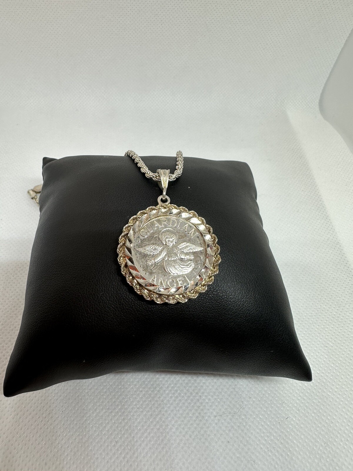 Large Guardian Angel Coin Protection Sterling Silver … - Gem