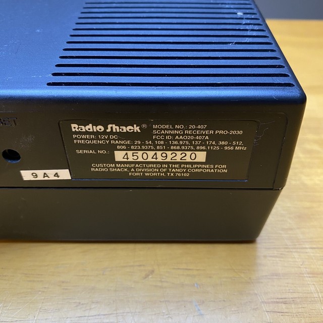 Radio Shack Pro-2030 Hyperscan 80 Channel 800mhz Programmable Scanner ...