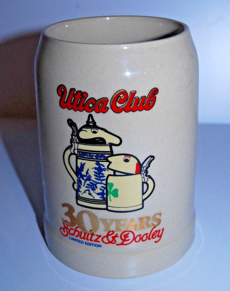 Utica Club Schultz Dooley stein 30 year anniversary Gerz .5L beer mug W ...
