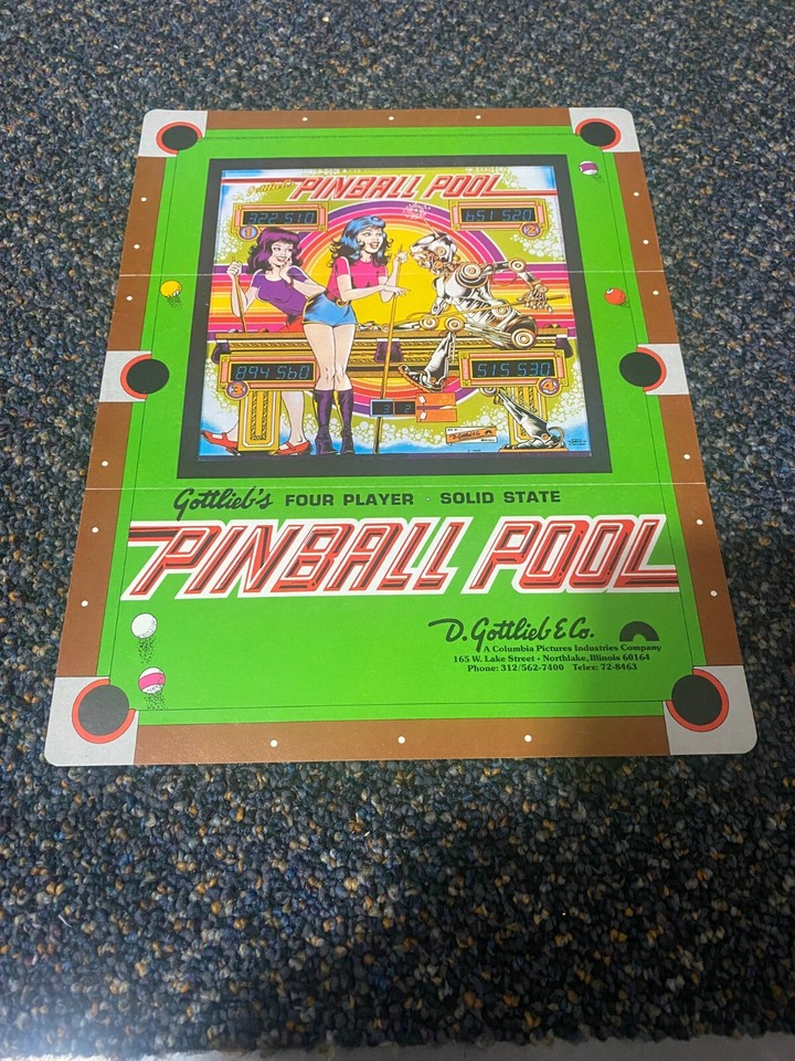 1979 FACTORY ORIGINAL GOTTLIEB PINBALL POOL PROMO FLYER FOLDED FOR ...