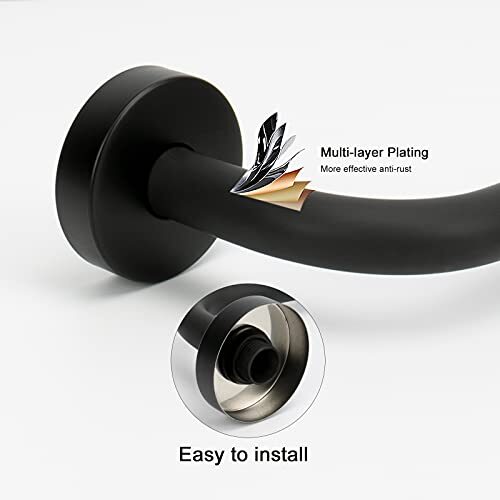 S Shaped Shower Head Riser Pipe, Shower Head Extender Arm with 2 Matte ...