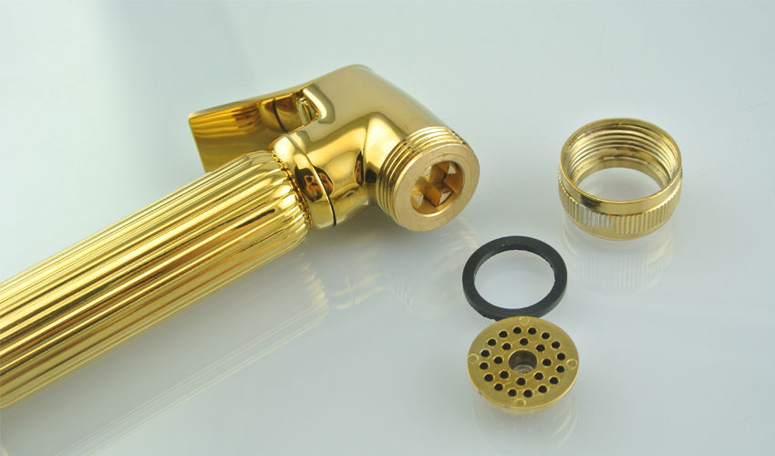 Luxury Gold Toilet Hand Held Shower Shattaf Bidet Sprayer Douche +Valve ...
