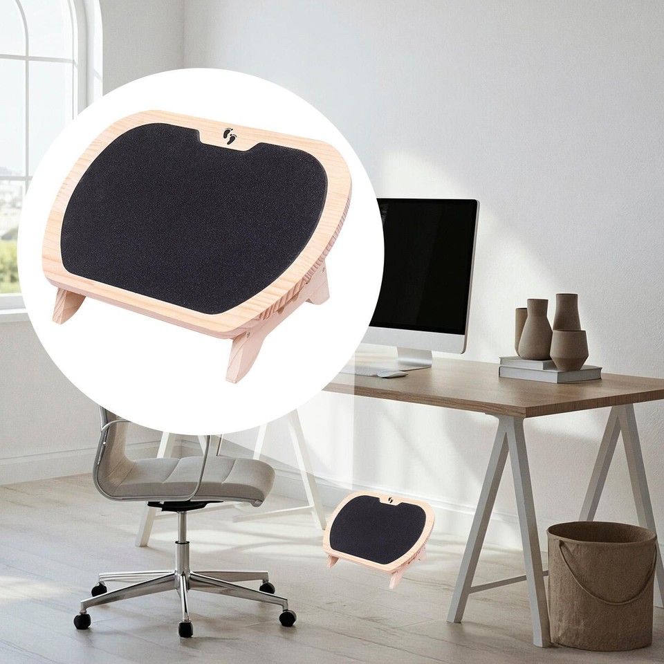 Wooden Footrest under Desk,Foot Support Foot Stool Adjustable Height ...