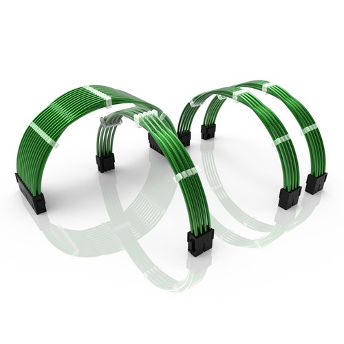 - 30cm PSU PC Power Extension Cable Metallic Sleeved Silicone Coated ...