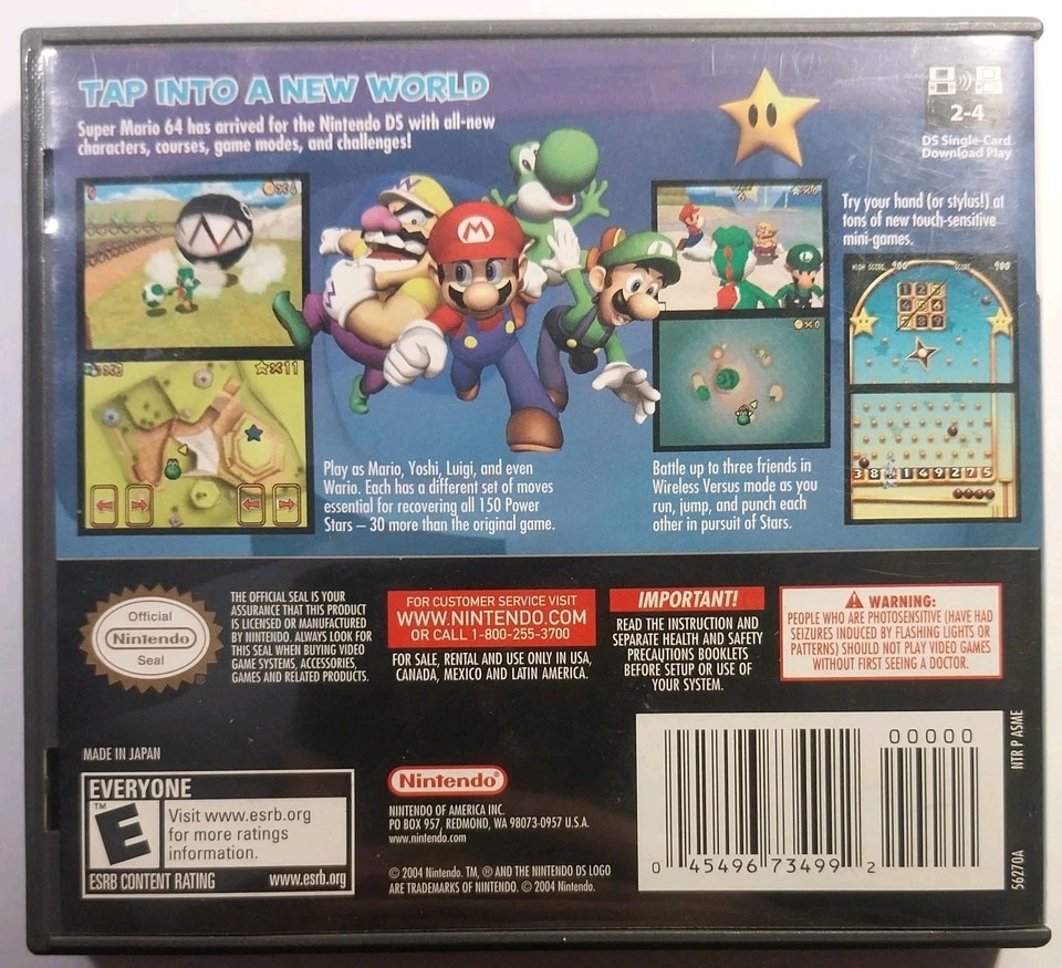 Super Mario 64 Nintendo DS N64 Complete In Box CIB | eBay