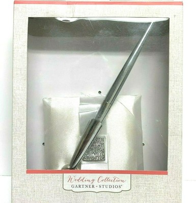 Wedding Guest Registry White Satan/Silver Pen Wedding Collection ...
