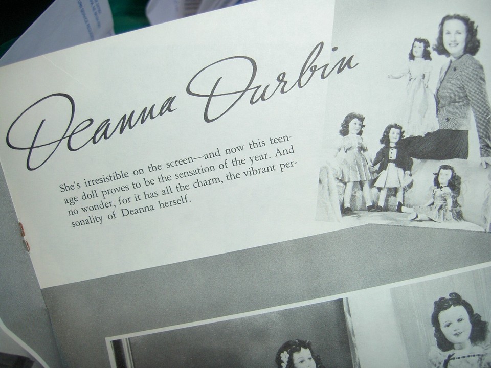 RARE 24", IDEAL signed DEANNA DURBIN composition 1938 teen movie star ...