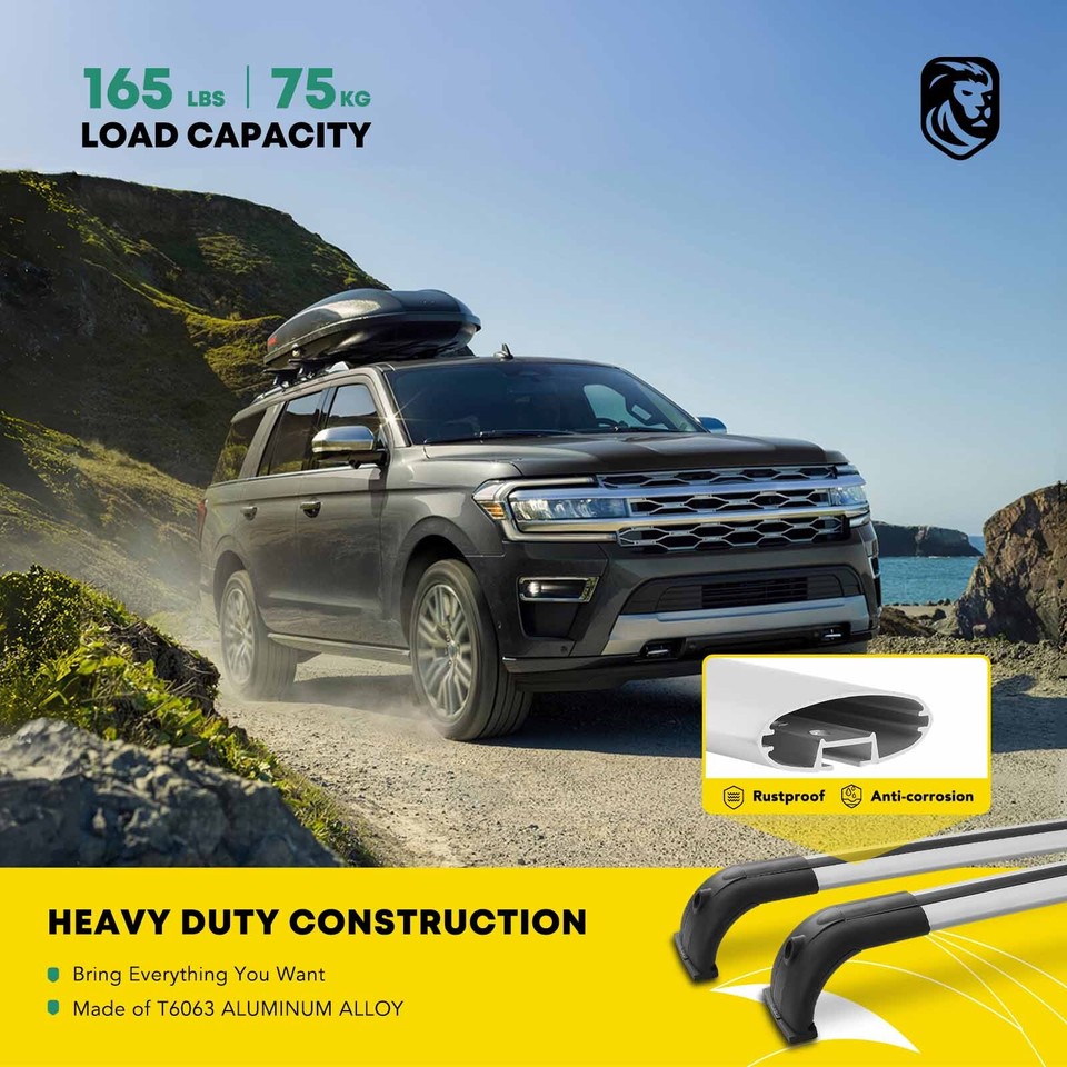 Black Aluminum Alloy Roof Rack Cross Bar for Land Rover LR4 2010-2016 ...