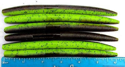 15ct BULLFROG 6" SALTY SENKOS style Bass Fishing Lures Worms Pro Soft ...