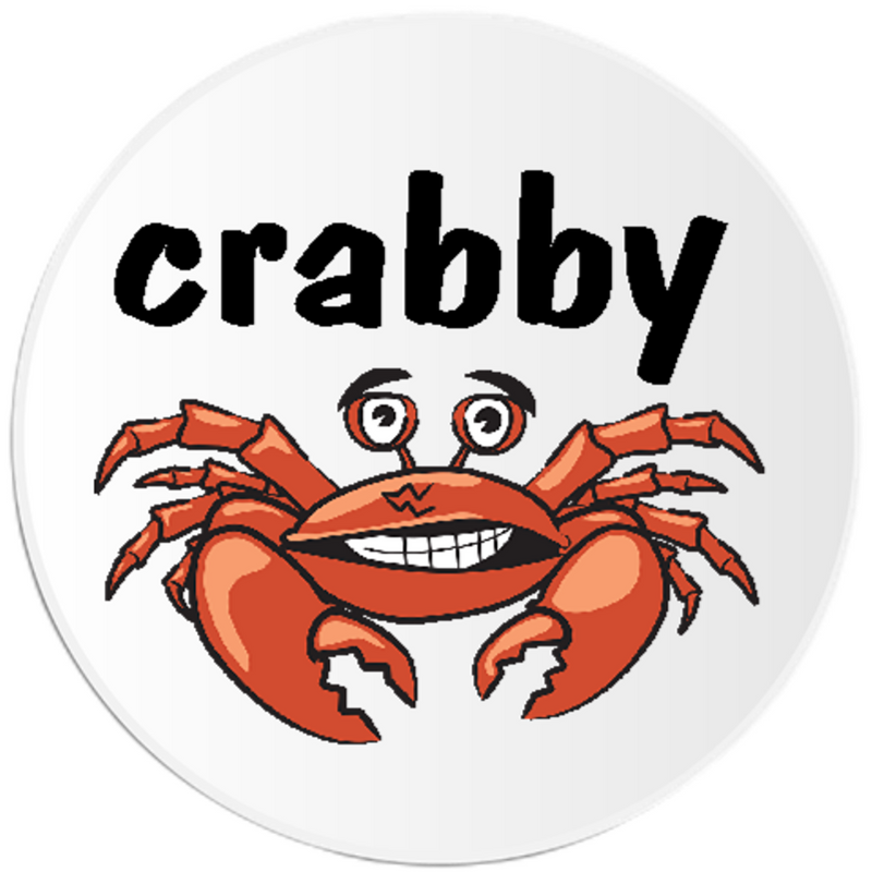 Crabby - 100 Pack Circle Stickers 3 Inch - Crab Humor | eBay