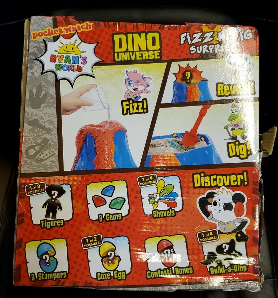 Ryan’s World Dino Universe Fizz Dig Light Up Volcano Surprise Figure ...