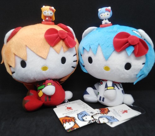 Hello Kitty x Evangelion Rei Ayanami Asuka Langley 6" Plush Toys ...
