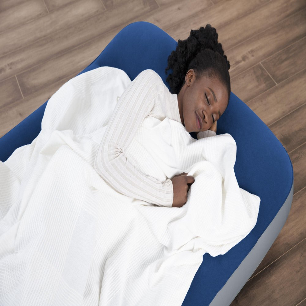 Camping Inflatable Air Mattress Flocked Airbed Sleeping Pump Built In ...