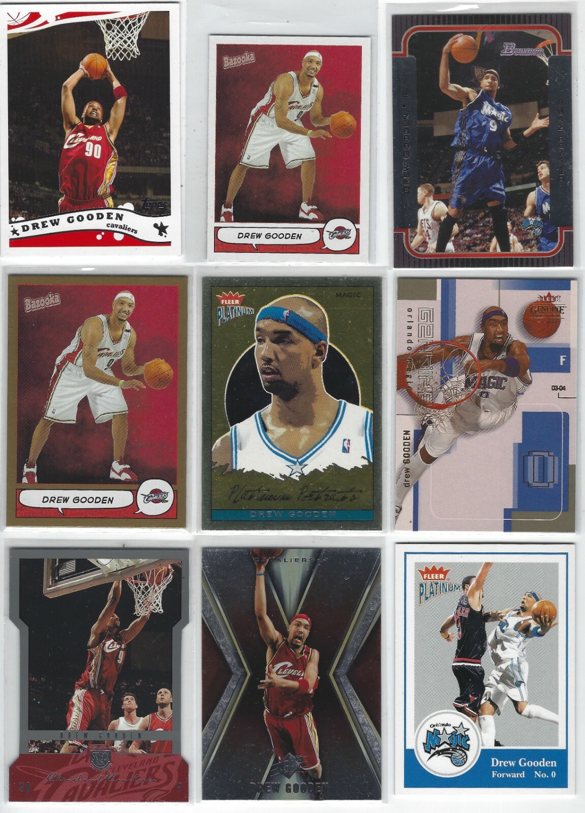 (112)ct DREW GOODEN NBA BASKETBALL CARD LOT CLEVELAND CAVALIERS/ORLANDO ...