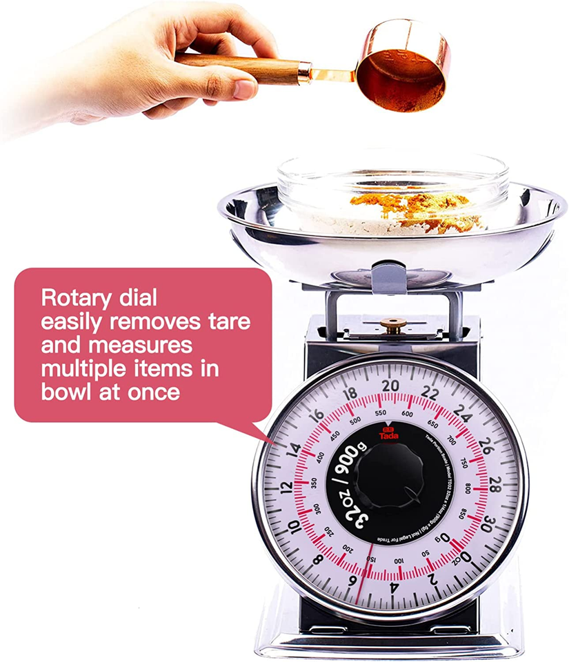 Precise Portions Analog Food Scale - Stainless Steel, Removable Bowl ...
