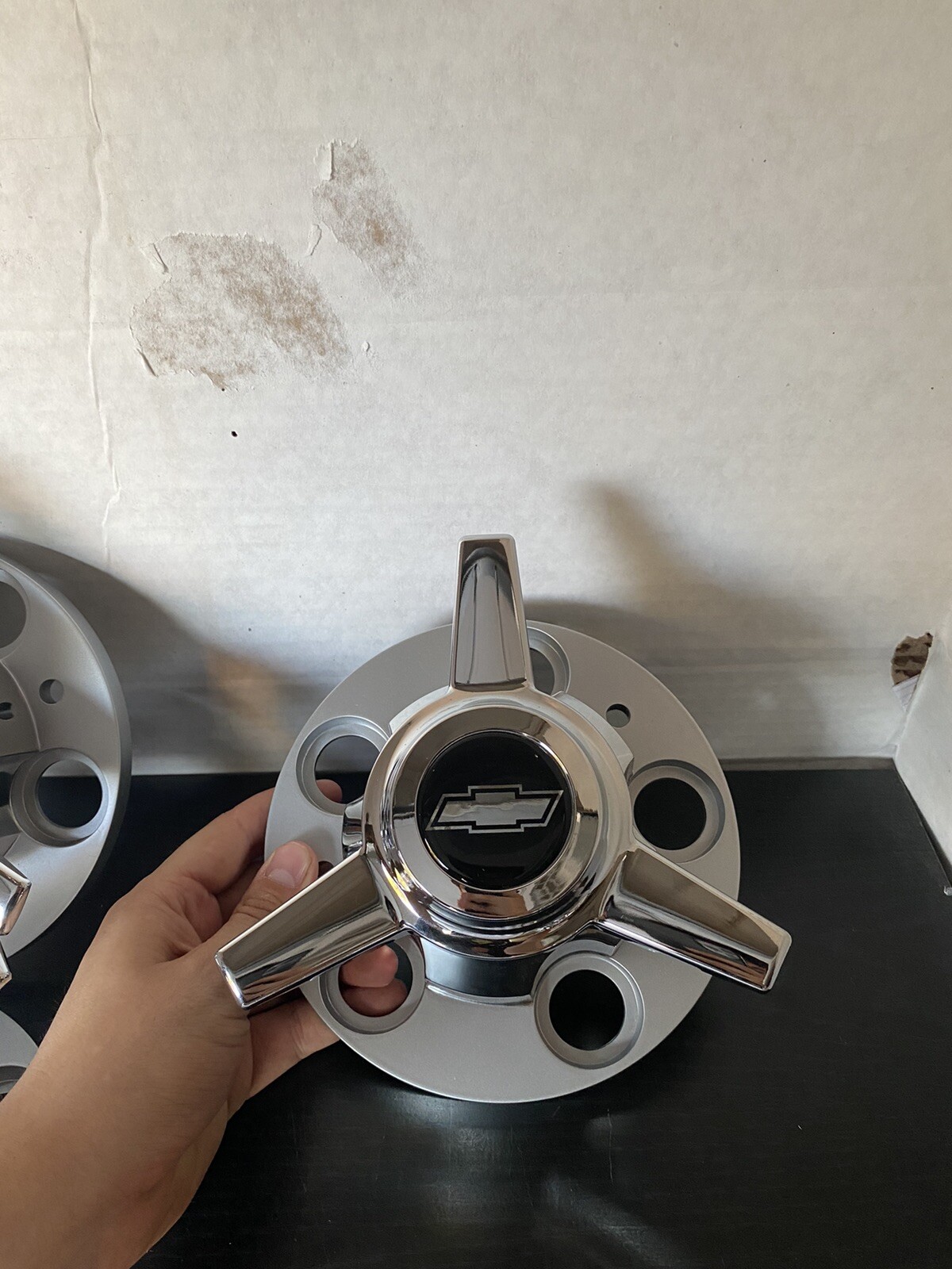 (4) 3 BAR SPINNER & CENTER CAPS FOR 5 LUG CHEVY TRUCK RALLY WHEELS,BSC ...