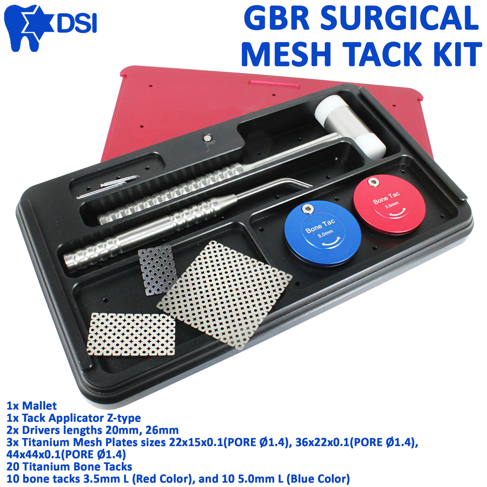 DSI Dental Fixture GBR Membrane Mesh Tack Autoclavable Instrument Set ...