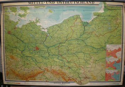Schulwandkarte Wandkarte Karte map Mitteldeutschland Ostdeutschland ...