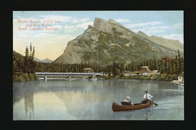 Mount Rundle 9615 feet and Bow River Banff Canadian Rockies - Peop- Old ...