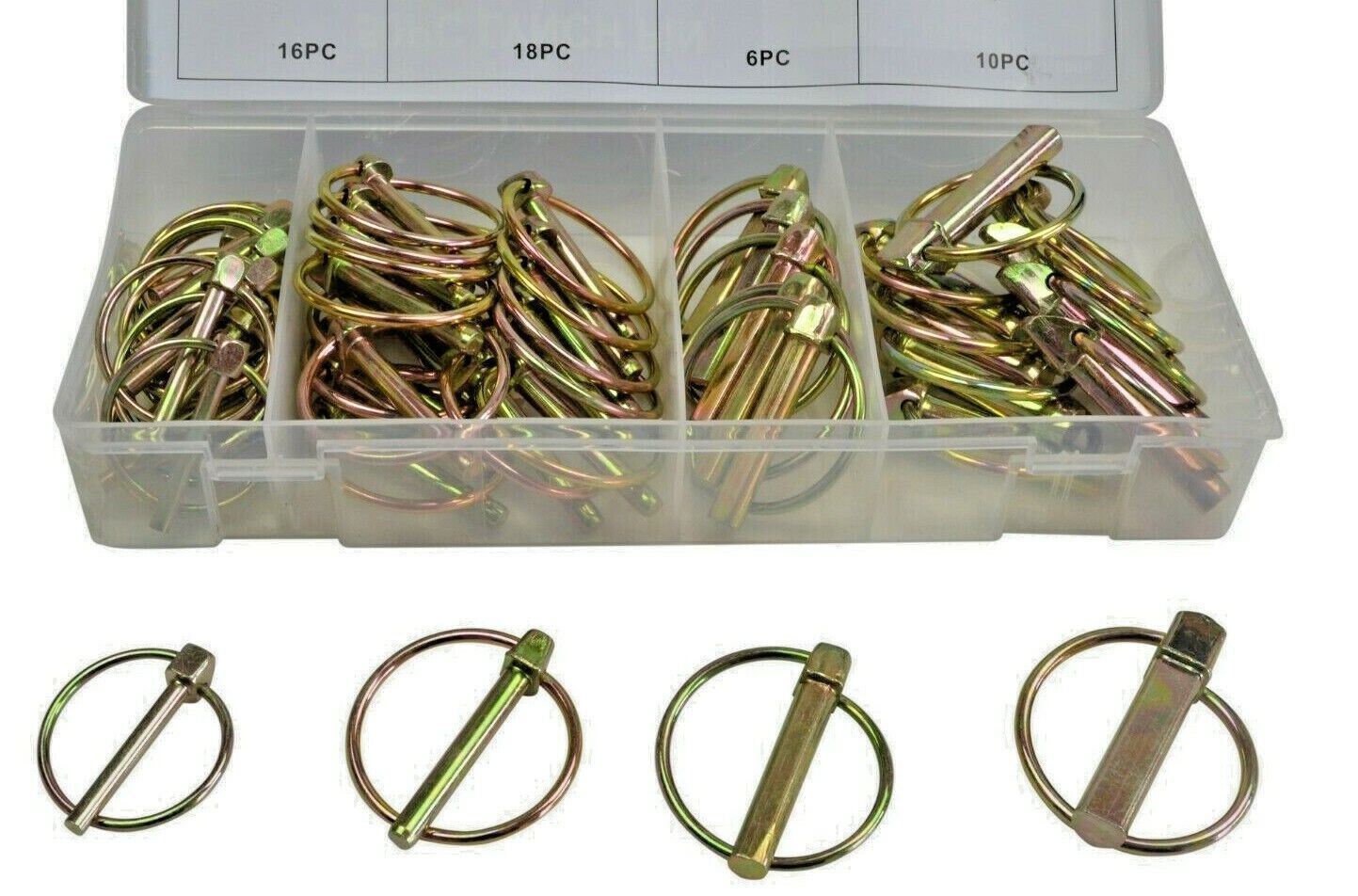 50 Piece Lynch Pin Clip With Snap Ring Lock 4.5 up to 11 mm Grab Kit ...