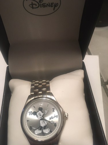 MZB DISNEY Mickey Mouse Silver Tone Large Face MCK800 Men's Watch | eBay