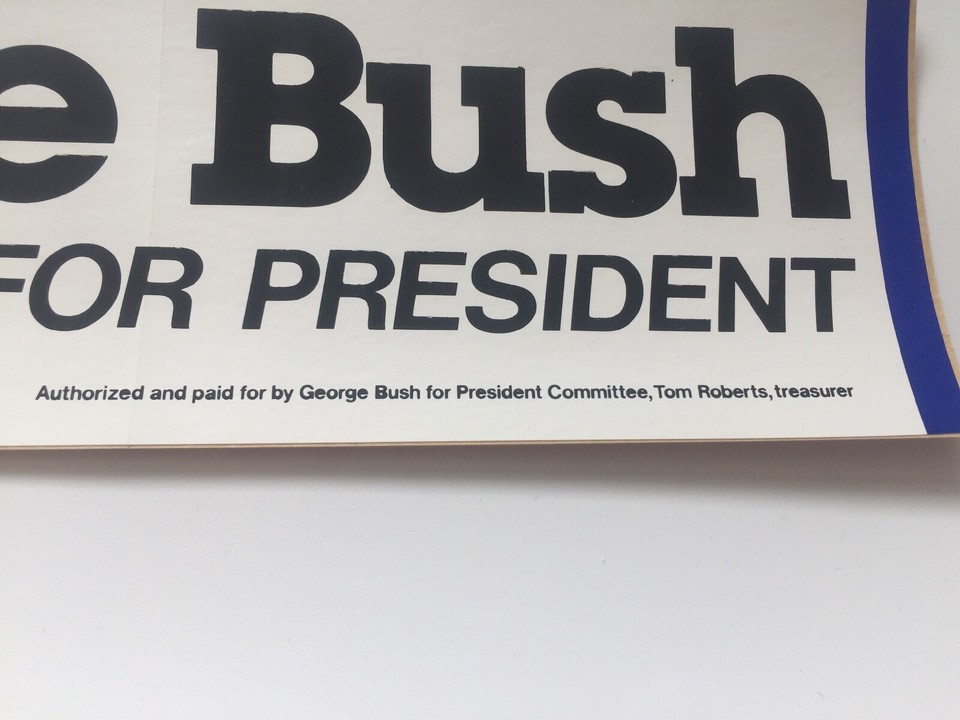 Vintage 1980 George Bush for President Bumper Sticker Official Campaign ...