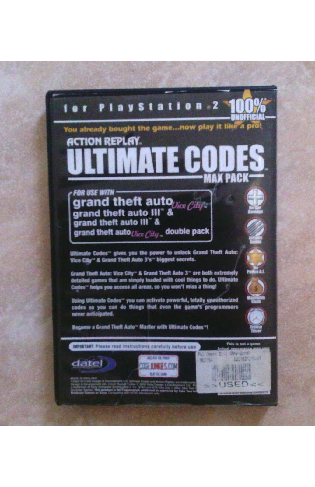 Action Replay Ultimate Codes Max Pack Sony Playstation 2 PS2 (CASE ONLY ...
