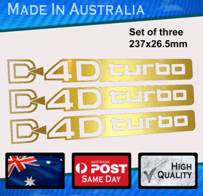 D4D Turbo Gold Decal fits Toyota Prado Diesel Landcruiser 4WD Set 3 ...