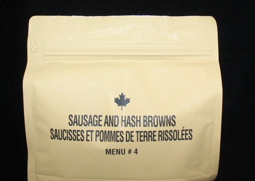 Canadian Army IMP 21 MRE Ration Menu #4 Sausage and Hash Browns | eBay