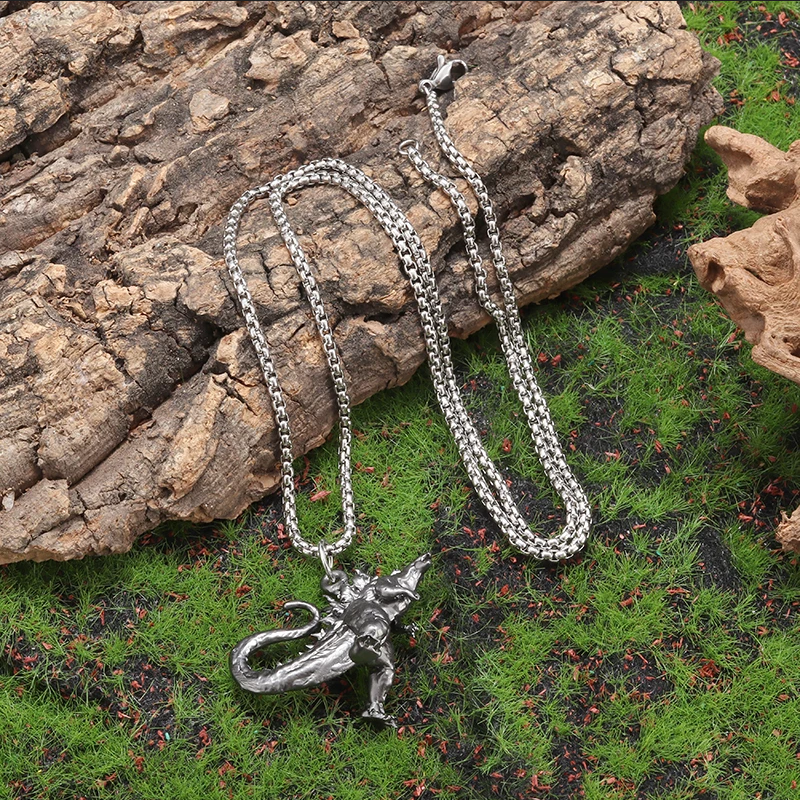 Godzilla Monster Jewelry Black Steel Sexy Dinosaur Movie Pendant ...