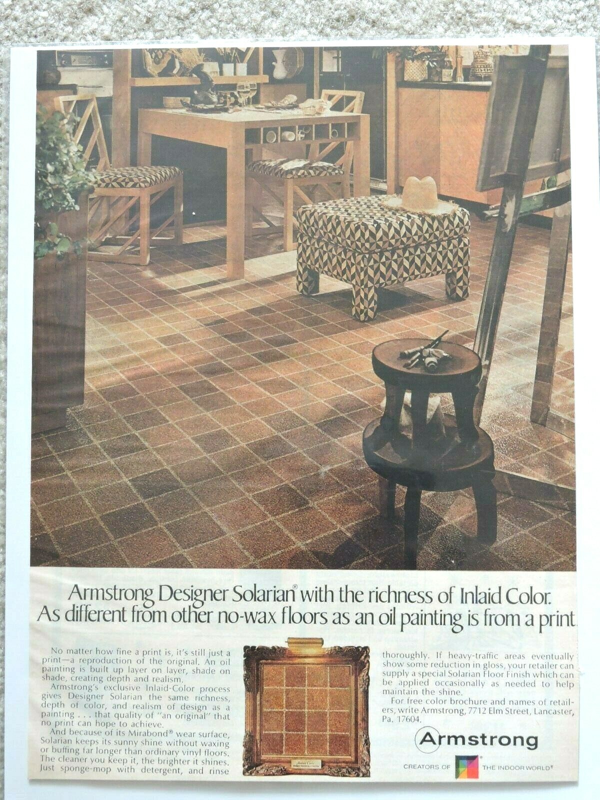 1977 "Armstrong Designer Solarian" Magazine Advertisement Vintage Print ...