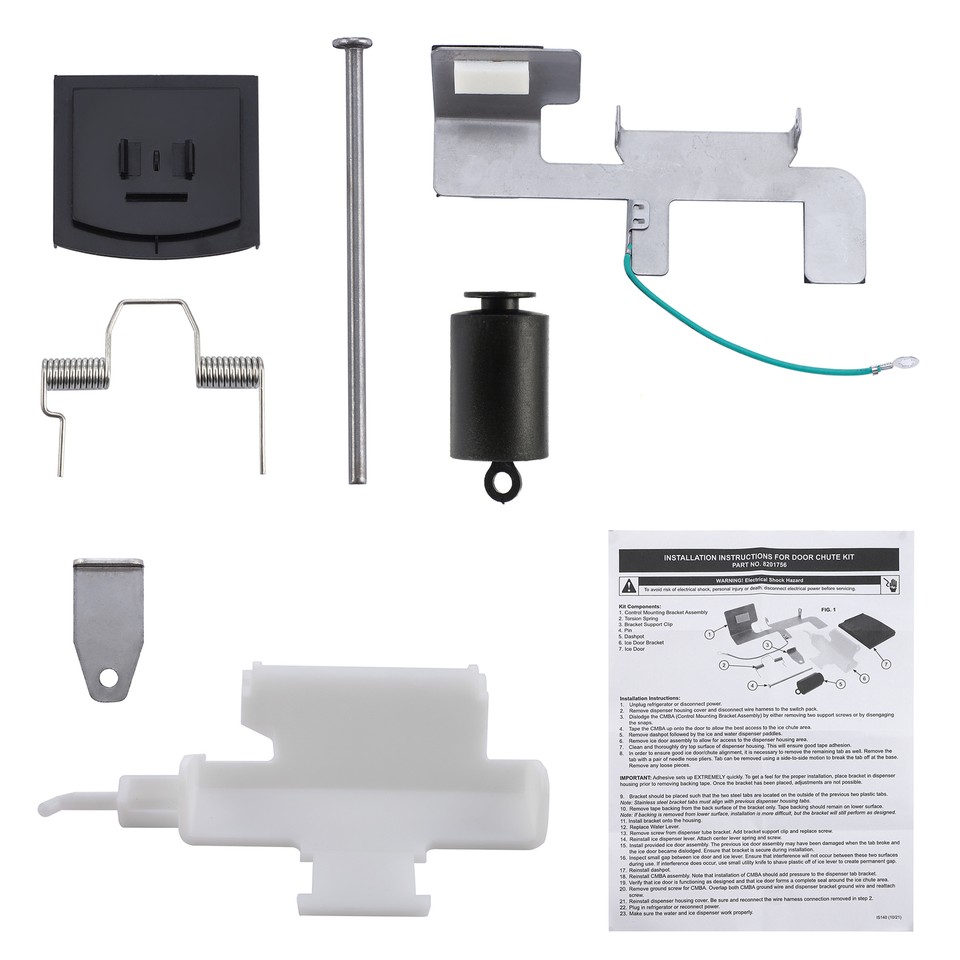 Refrigerator Ice Door Chute Flapper Kit W10823377 WPW10823377 2205686 ...