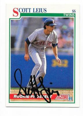SCOTT LEIUS 1991 SCORE AUTOGRAPHED SIGNED # 370 TWINS | eBay