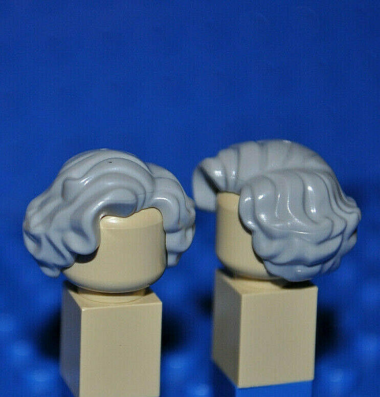 LEGO PARTS - 1X LIGHT GREY MINIFIGURE WIG/SHORT HAIR PCE/FEMALE/WAVY ...