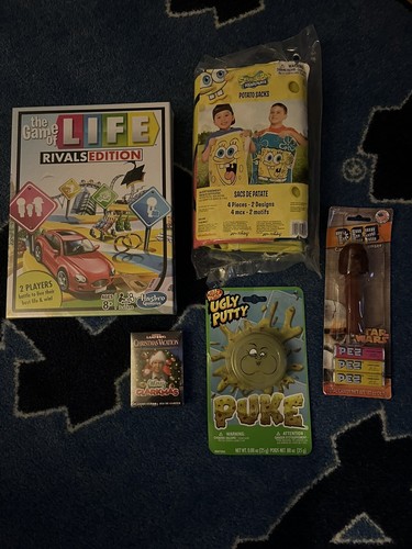 Star Wars PEZ Chewbacca, Nickelodeon Sponge Bob potato sacks, & Silly ...