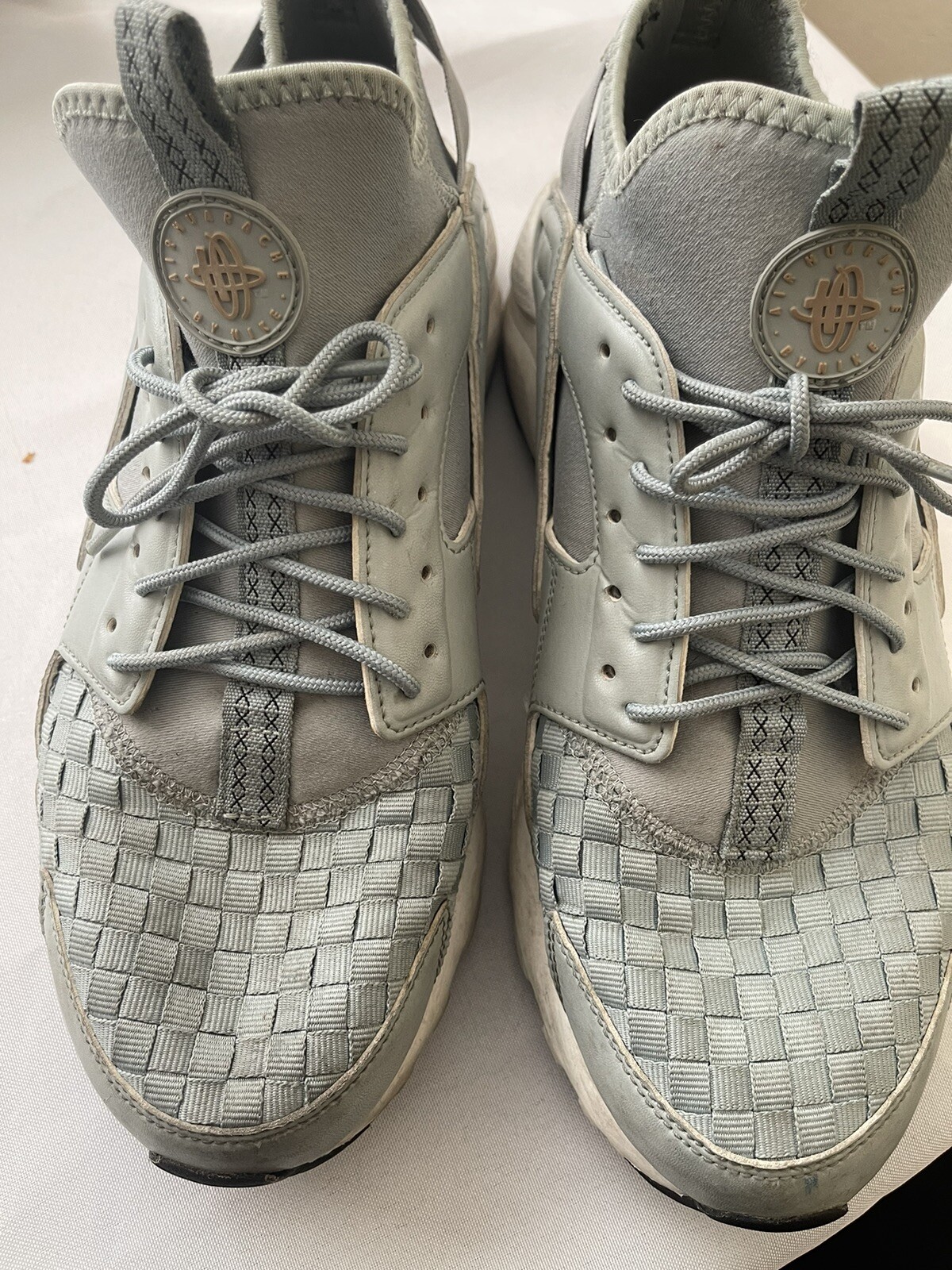 Nike Men's Air Huarache Running Shoes Grey/white Size… - Gem