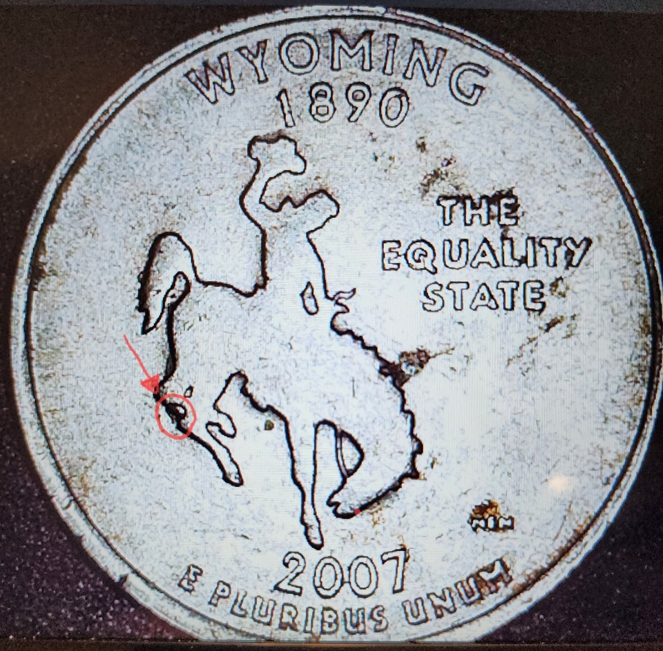 2007 (P) Wyoming State Quarter Rare Die Chip on Leg, Narrow Rim | eBay