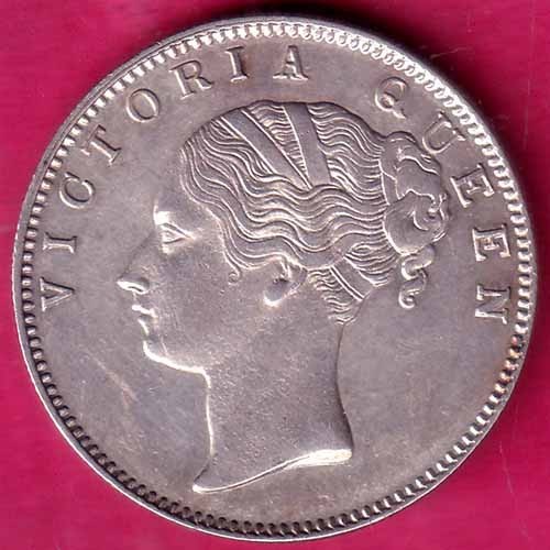 EAST INDIA COMPANY 1840 CONTINUOUS LEGEND VICTORIA QUEEN 1 RUPEE SILVER ...