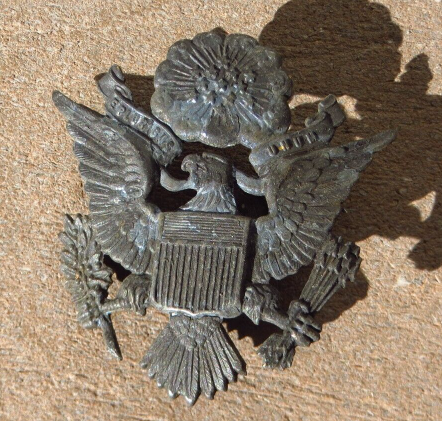 WW1 US Army Military Officer Dress Hat Cap Badge Eagle Pin | eBay